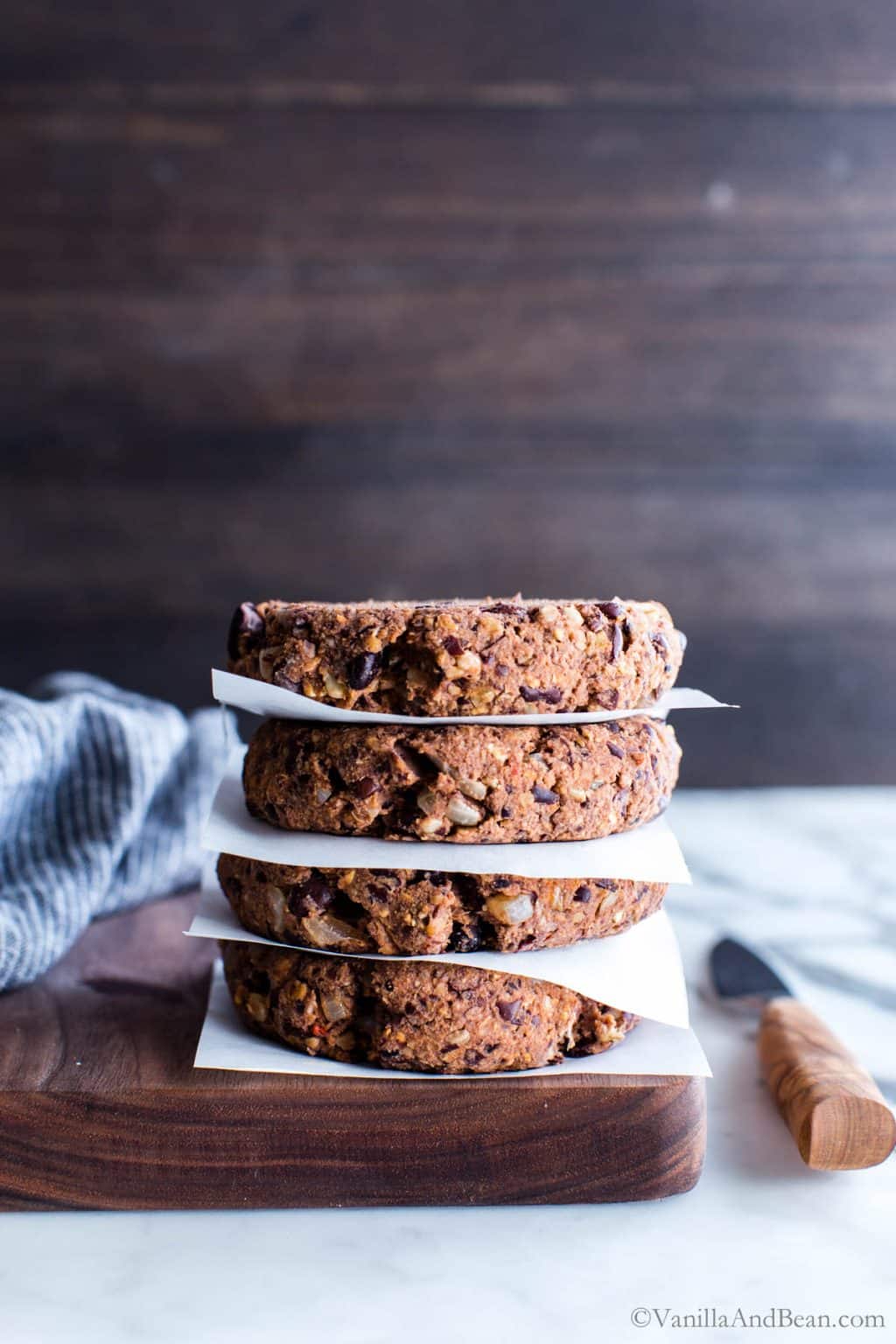 Grillable Black Bean Walnut Burgers with Saucy Sweet Onions | Vanilla ...