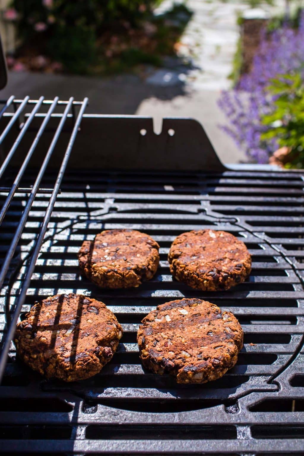 Grillable Black Bean Walnut Burgers with Saucy Sweet Onions | Vanilla ...