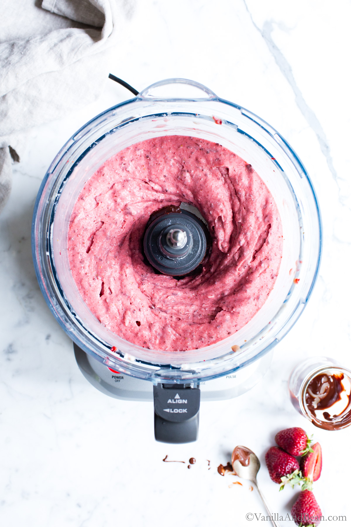 Strawberry Nice Cream with Chocolate Chips | Vanilla And Bean
