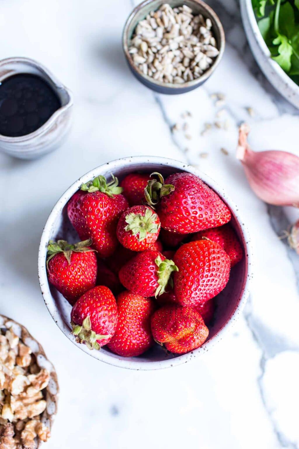 Simple Strawberry Goat Cheese Salad w/ Balsamic Vinaigrette