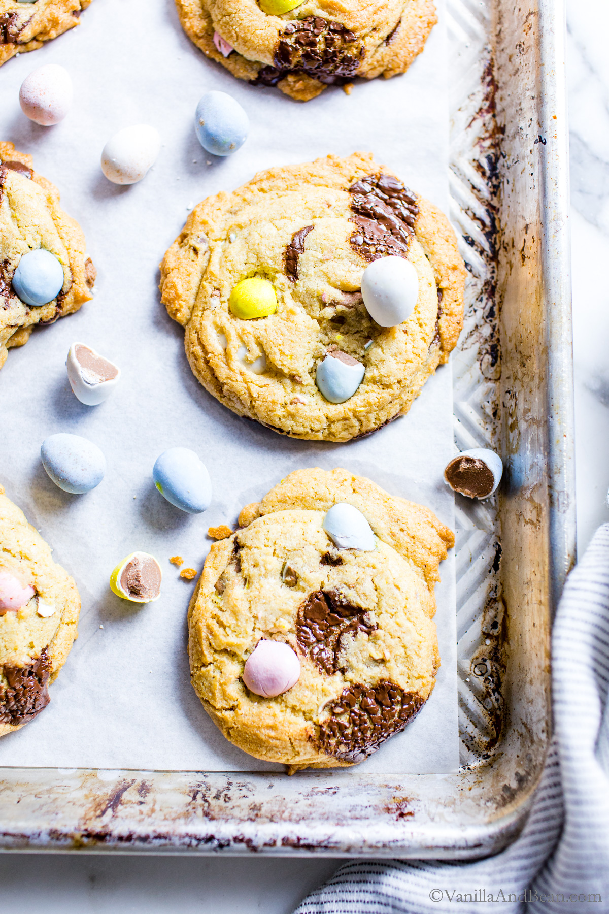 Chocolate Chip Mini Egg Cookies (bowl & spoon easy)