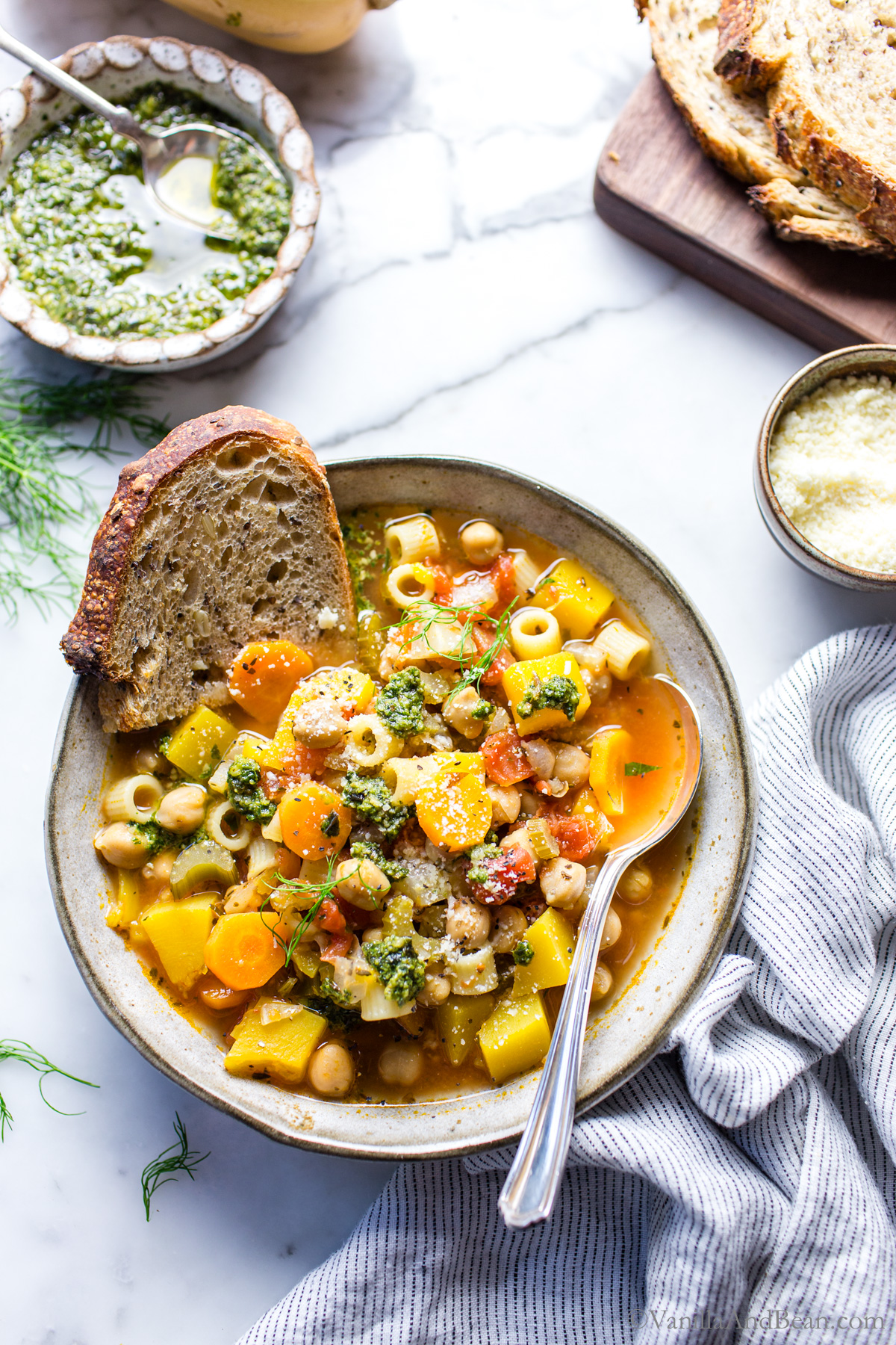 Butternut Squash and Chickpea Vegetarian Minestrone