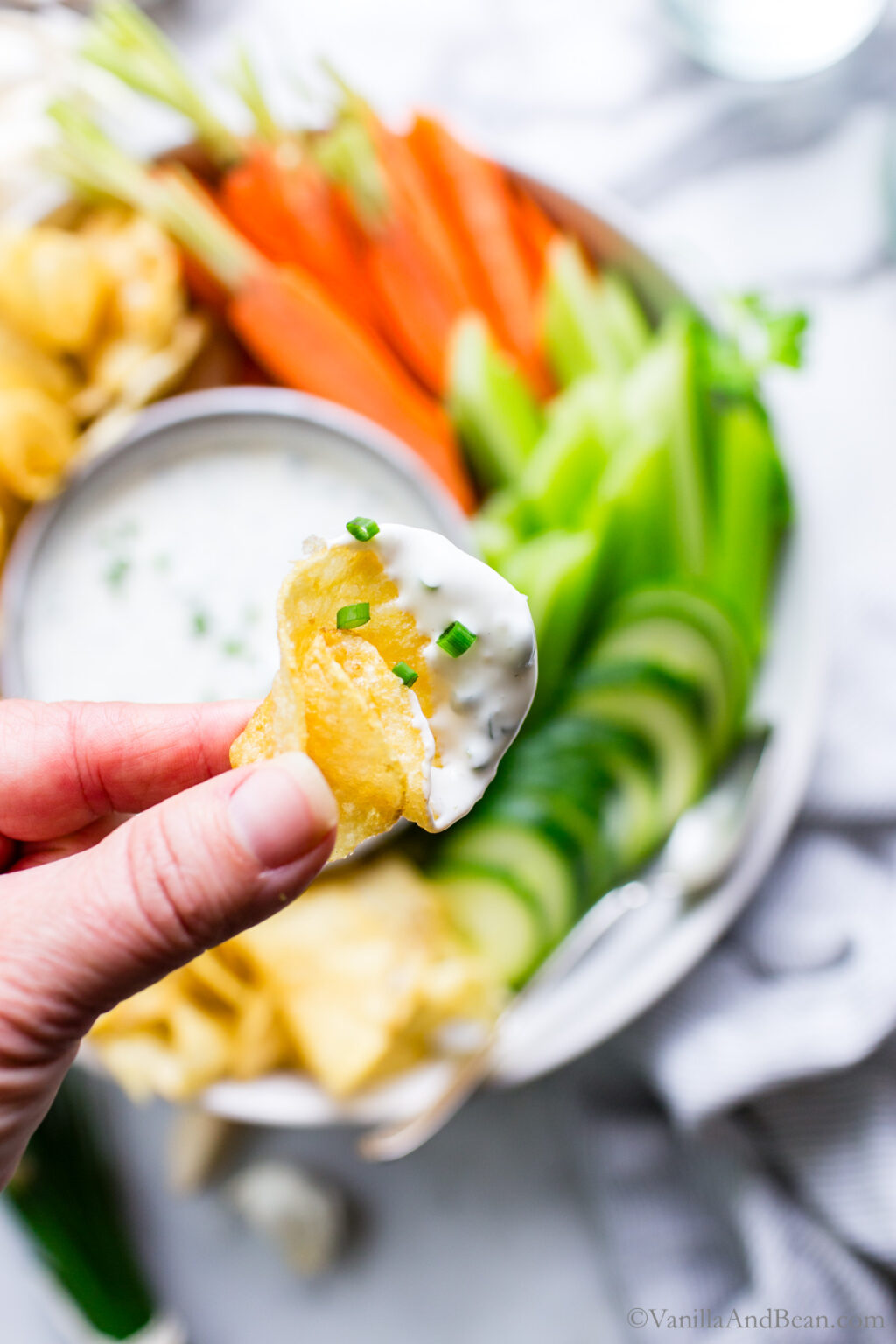 5 Minute Sour Cream and Fresh Chive Dip (cold)