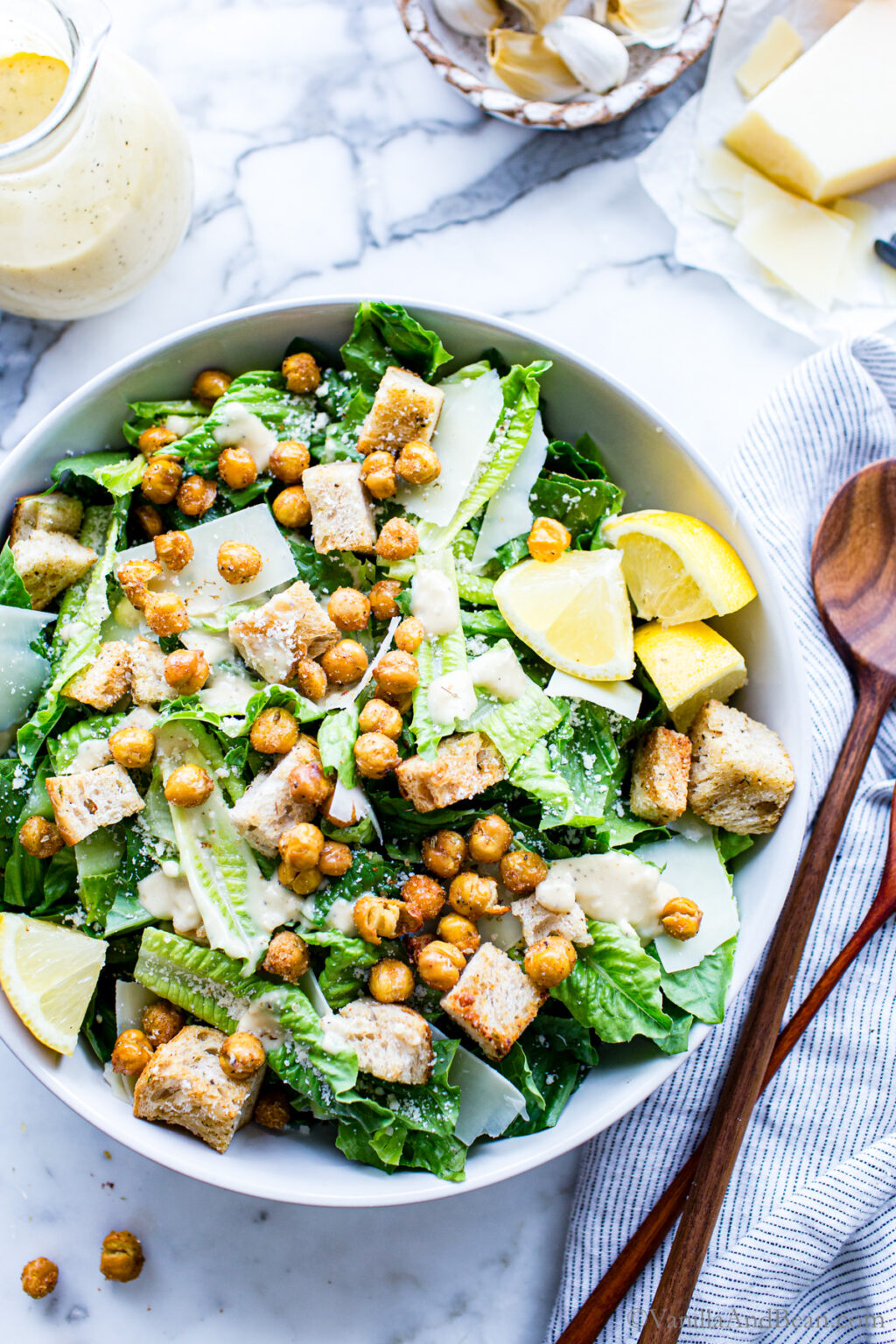 Rich and Creamy Caesar Salad Dressing without Anchovies | Vanilla And Bean
